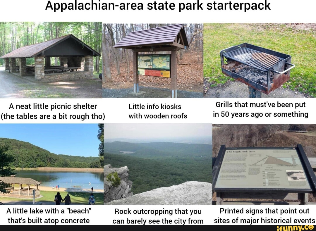 Appalachian-area state park starterpack A neat little picnic shelter ...