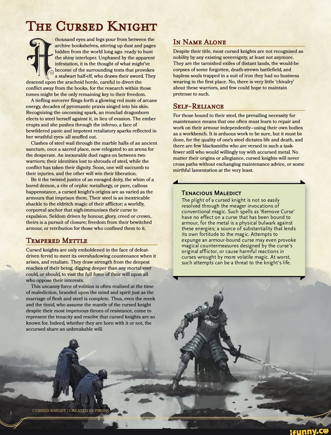 The Cursed Knight 2.5 - DnD 5e Homebrew Class - iFunny Brazil