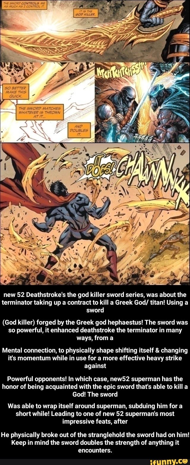 New 52 Deathstroke's the god killer sword series, was about the ...