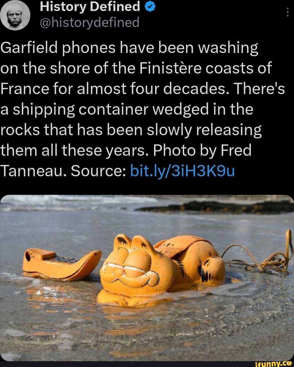 History Defined @ Garfield phones have been washing on the shore of the ...