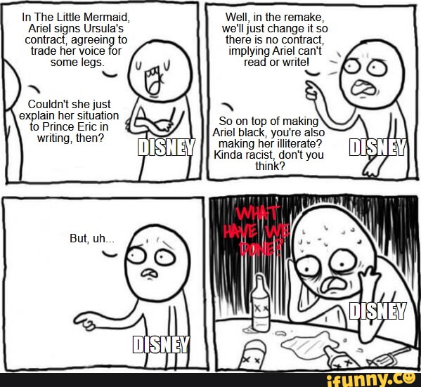 In The Little Mermaid, Ariel signs Ursula's contract, agreeing to trade ...