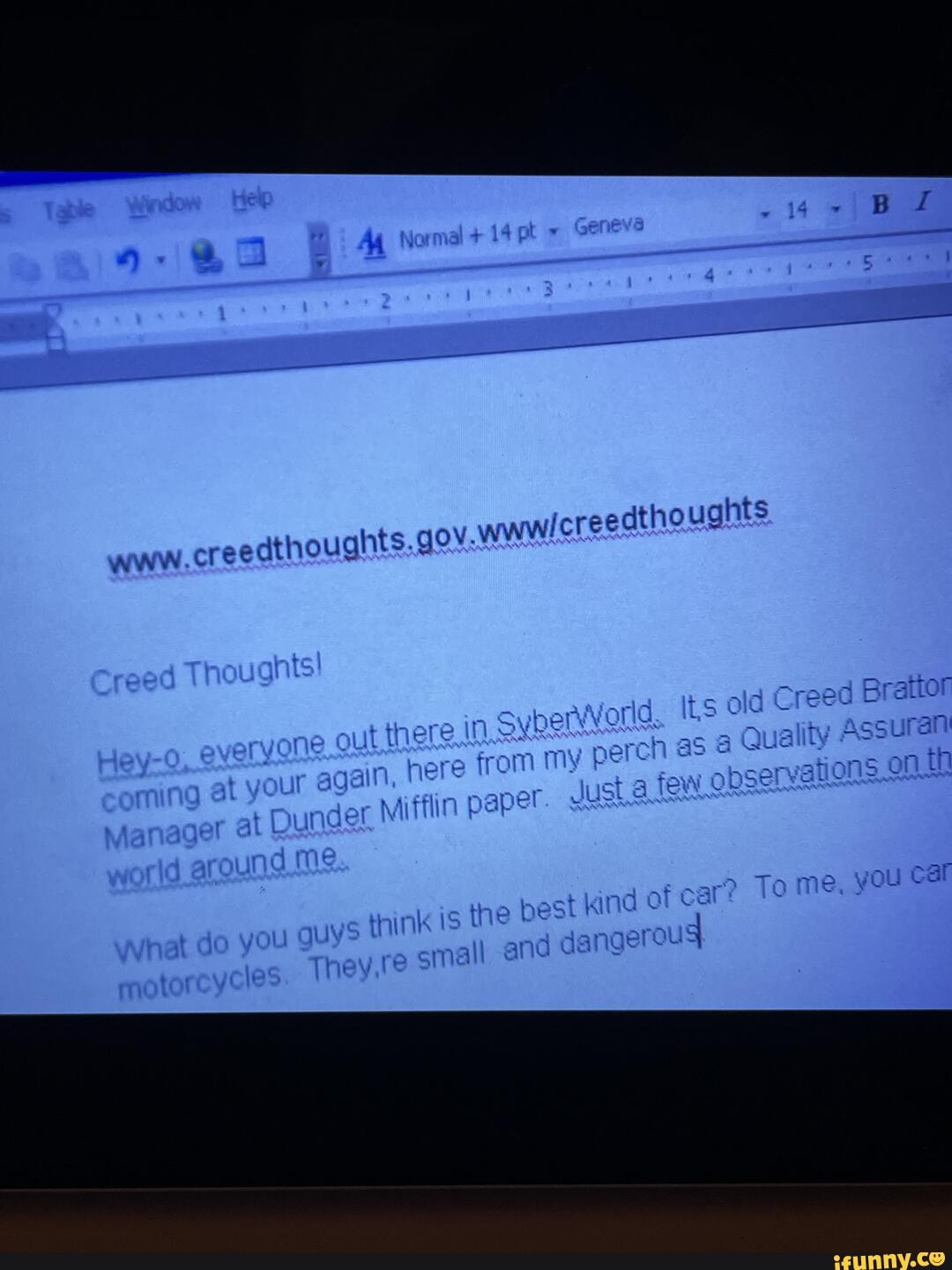 The Office Creed Thoughts