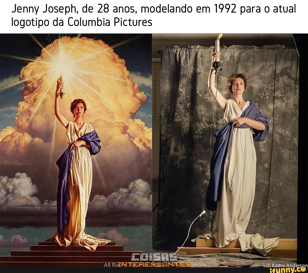 Jenny Joseph, de 28 anos, modelando em 1992 para o atual logotipo da ...