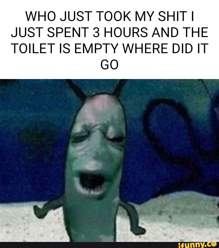 WHO JUST TOOK MY SHIT I JUST SPENT 3 HOURS AND THE TOILET IS EMPTY ...