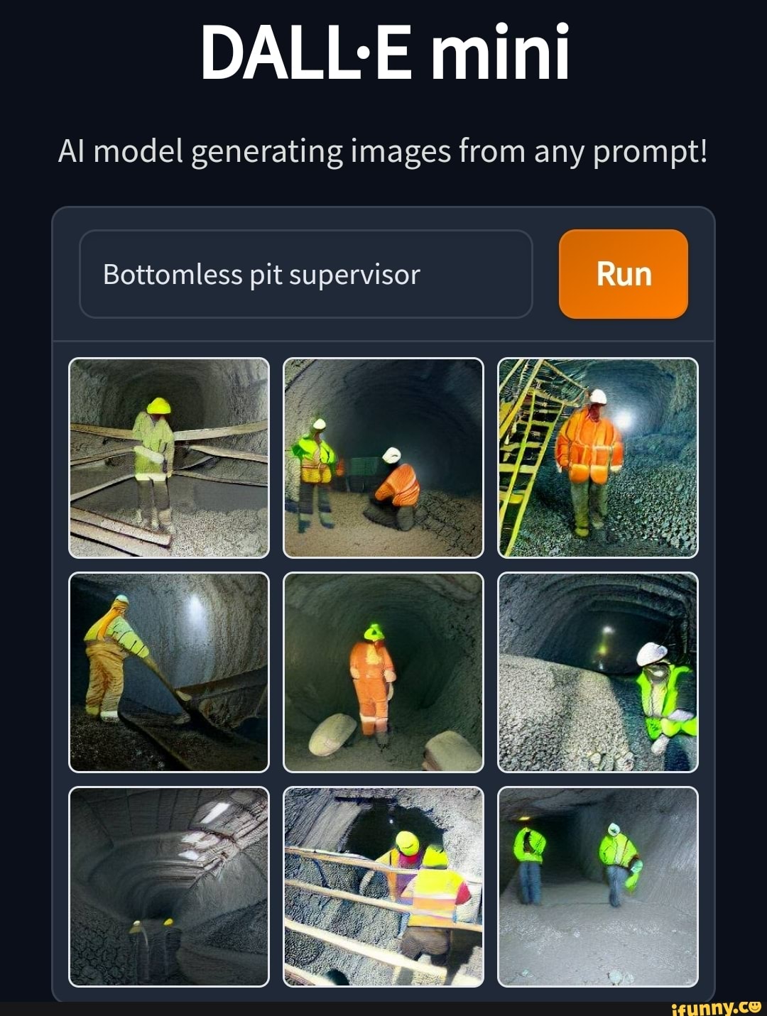 Mini Run Al model generating images from any prompt! Bottomless pit supervisor - iFunny Brazil