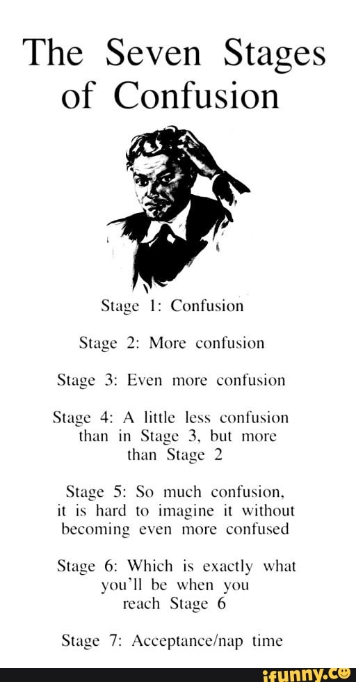 The Seven Stages of Confusion Stage 1: Confusion Stage 2: More ...