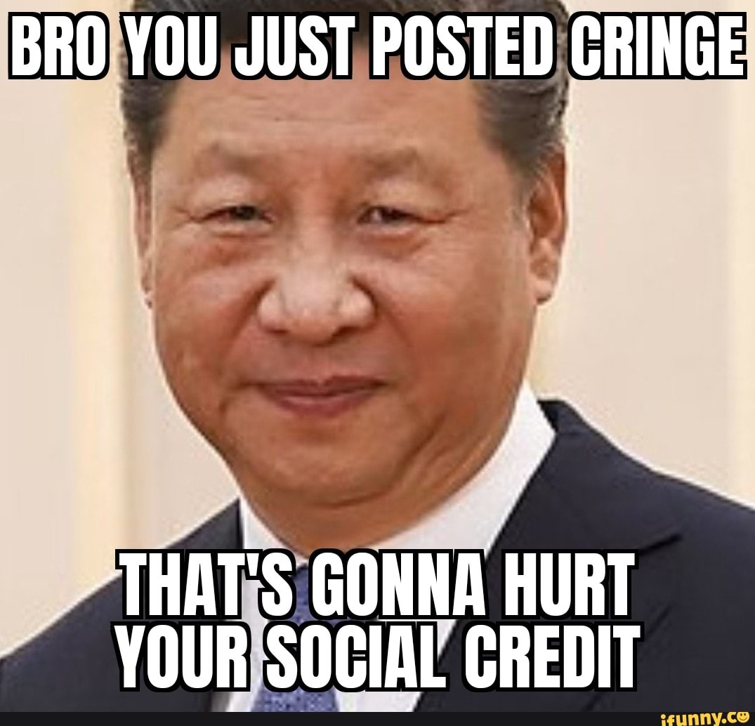 BRO YOU JUST POSTED CRINGE THAT'S GONNA HURT YOUR SOCIAL CREDIT ...