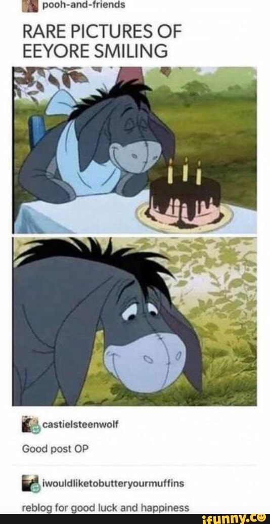 Pooh-and-friends RARE PICTURES OF EEYORE SMILING castielsteenwolf Good ...