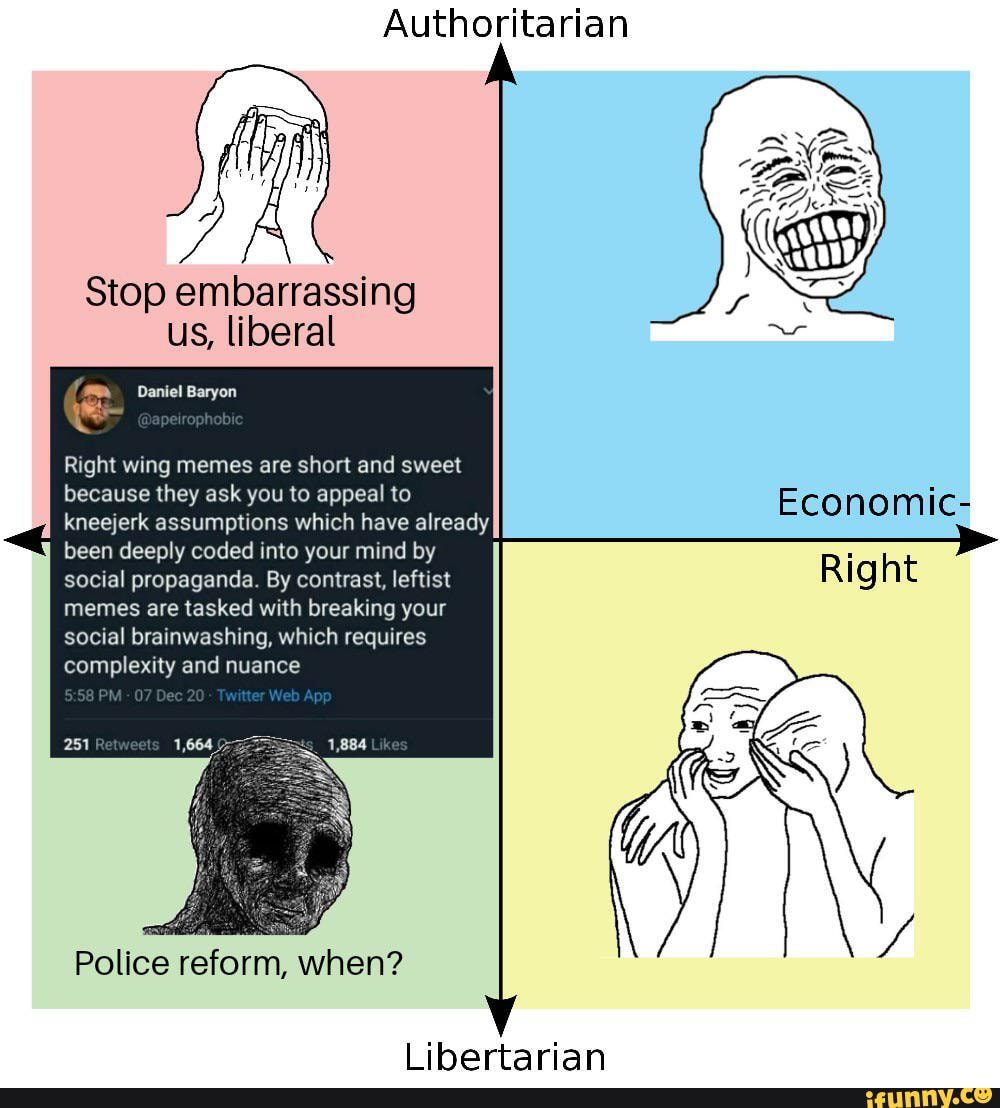 Authoritarian Stop embarrassing us, liberal Daniel Baryon Right wing ...