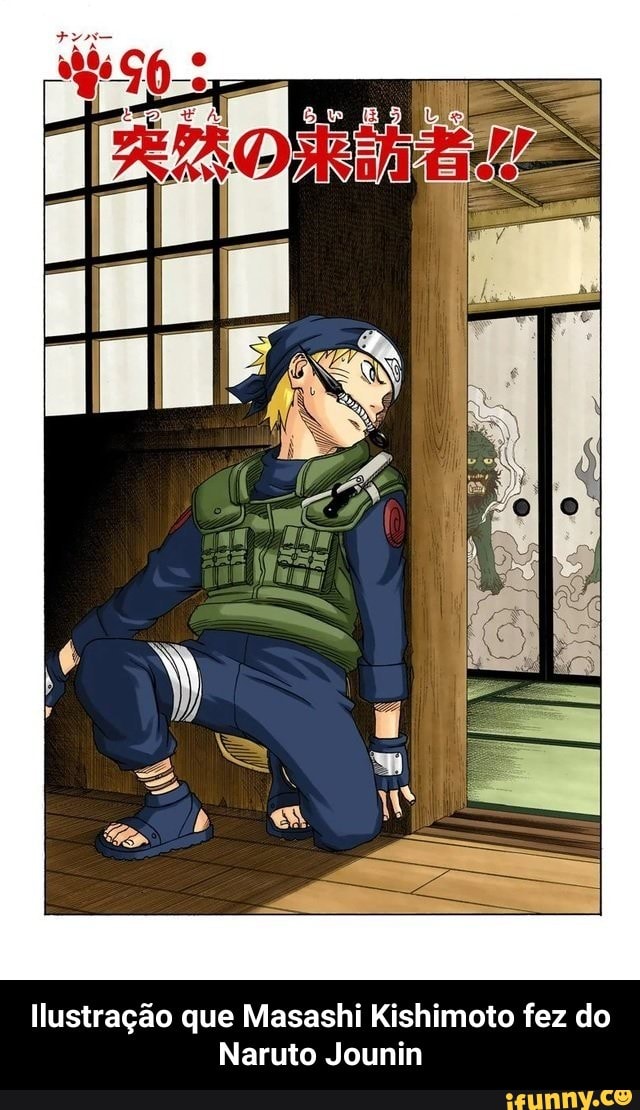 Ilustração que Masashi Kishimoto fez do Naruto Jounin - Ilustração que ...