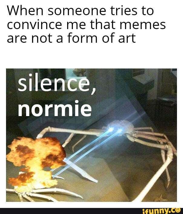 When someone tries to convince me that memes are not a form of art ...