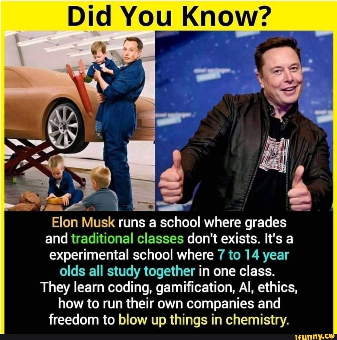 Did You Know? Elon Musk runs a school where grades and traditional ...