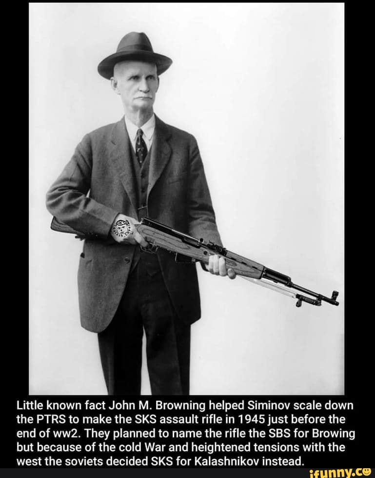 Little known fact John M. Browning helped Siminov scale down the PTRS ...