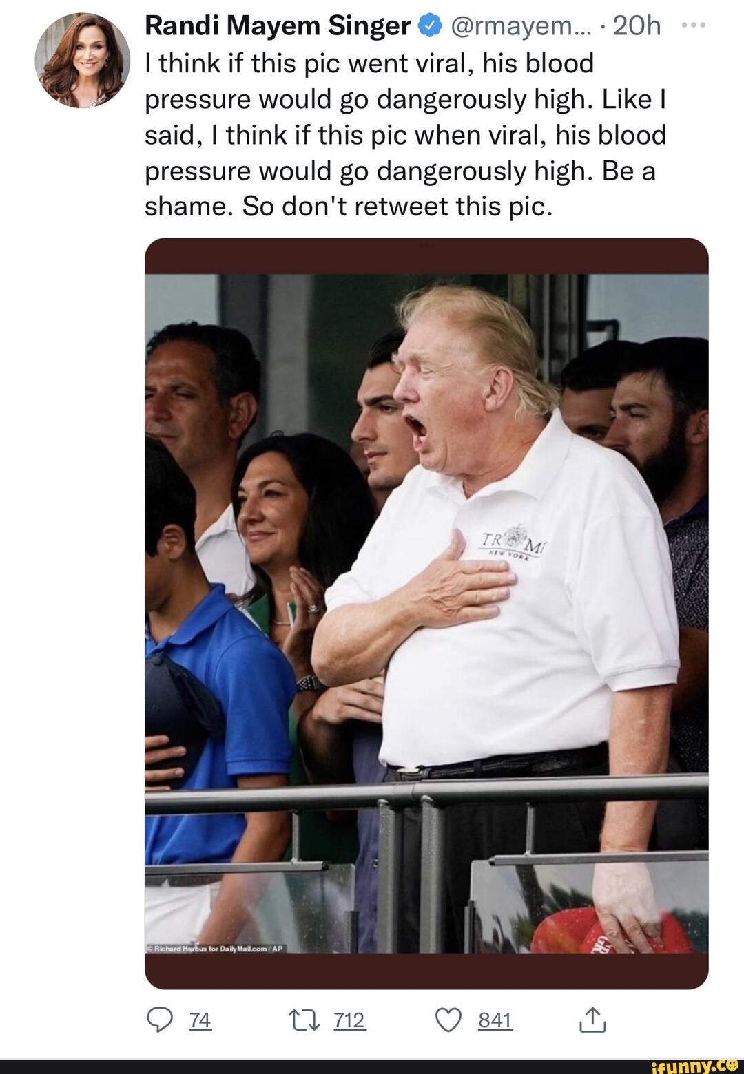 Randi Mayem Singer @rmayem... - think if this pic went viral, his blood ...