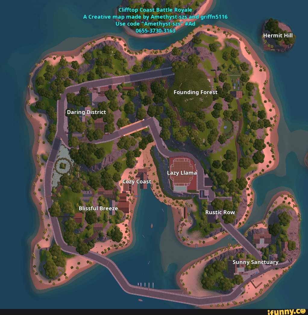 Overview Map - Hermit Hill Clifftop Coast Battle Royale Creative map ...