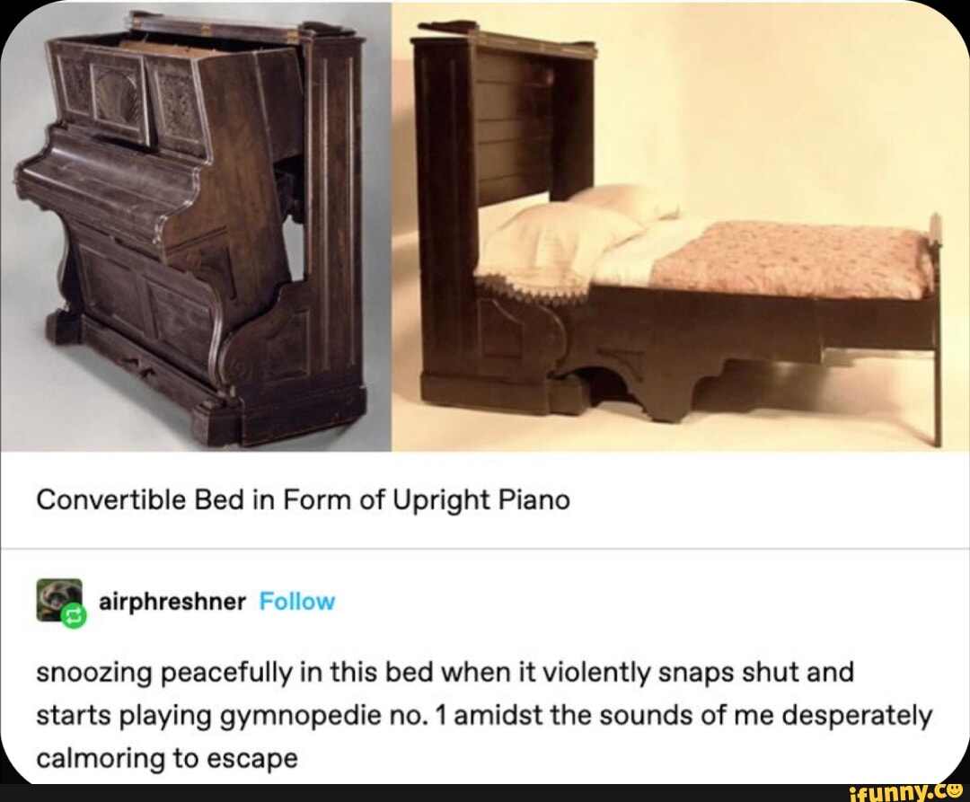 Convertible Bed in Form of Upright Piano snoozing peacefully in this ...