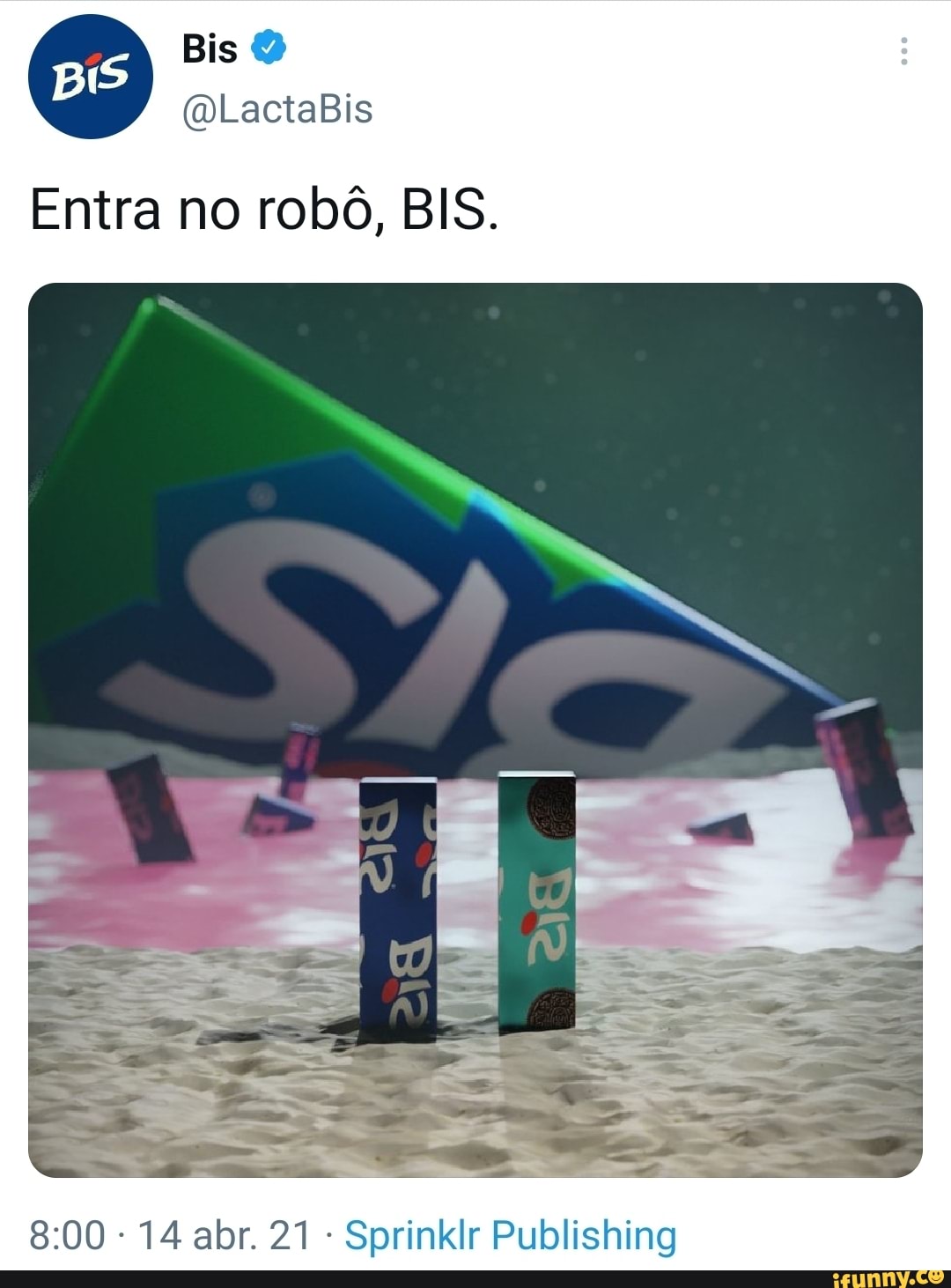 Bis Entra no robô, BIS. 14 abr. 21 Sprinklr - iFunny Brazil
