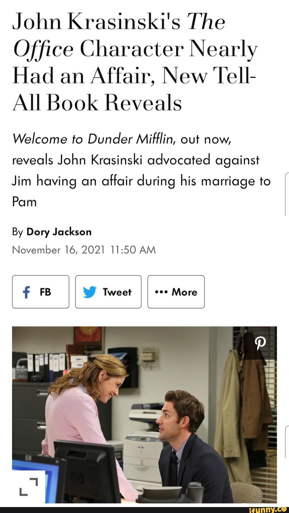 John Krasinski's The Office Character Nearly Had an Affair, New Tell ...