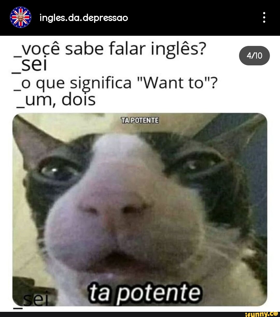 Ingles.da.depressao Voçê sabe falar inglês? Paro) -O que significa ...