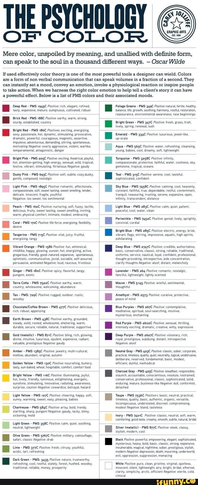 THE PSYCHOLOGY OF COLOR Mere color, unspoiled by meaning, and unallied ...