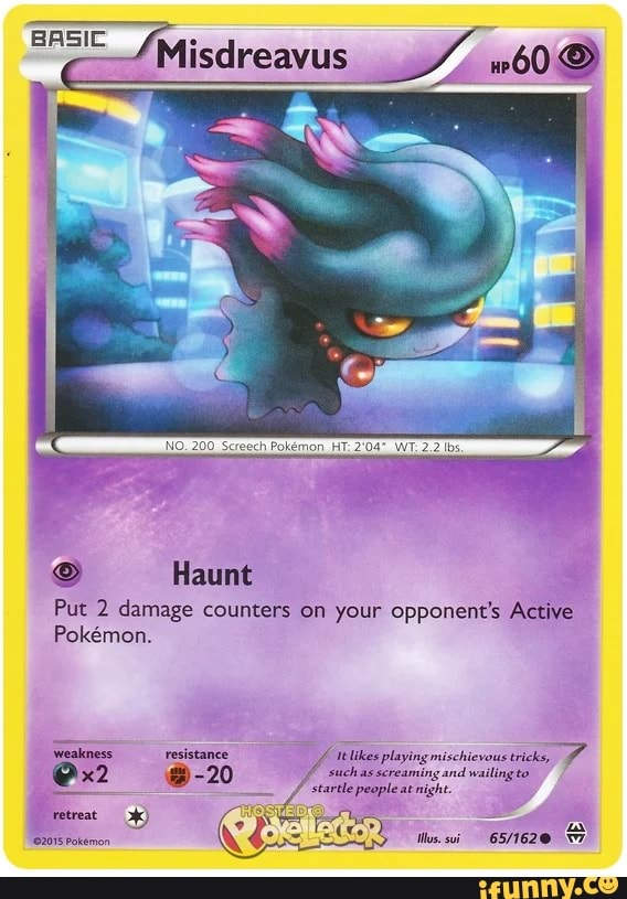 NO_200 Screech Pokemon HT: 2'04" WT. 2.2 Ibs Haunt Put 2 damage ...