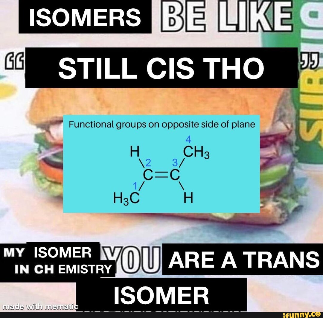 Eggirl - ISOMERS BE LIKE STILLCISTHO Functional groups on opposite side ...