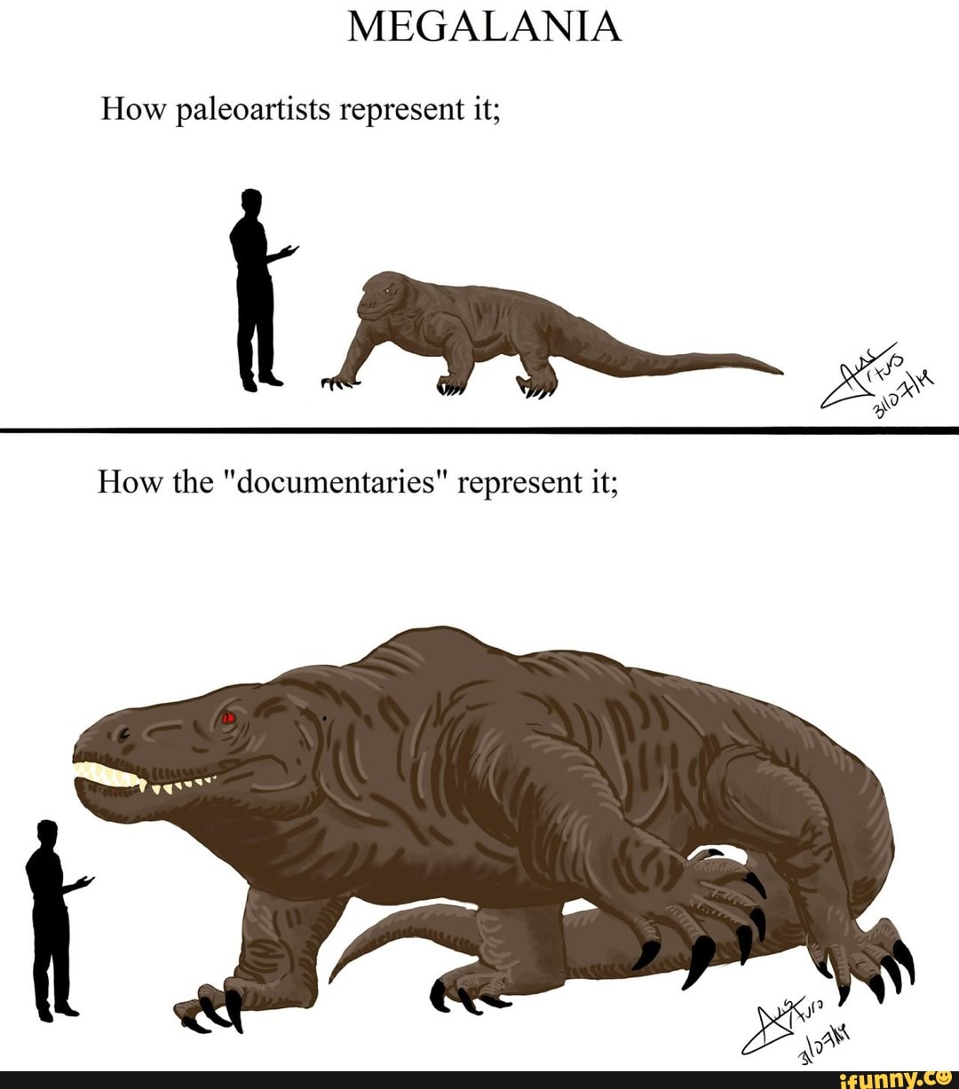 MEGALANIA How paleoartists represent it; ~ Ge How the "documentaries ...