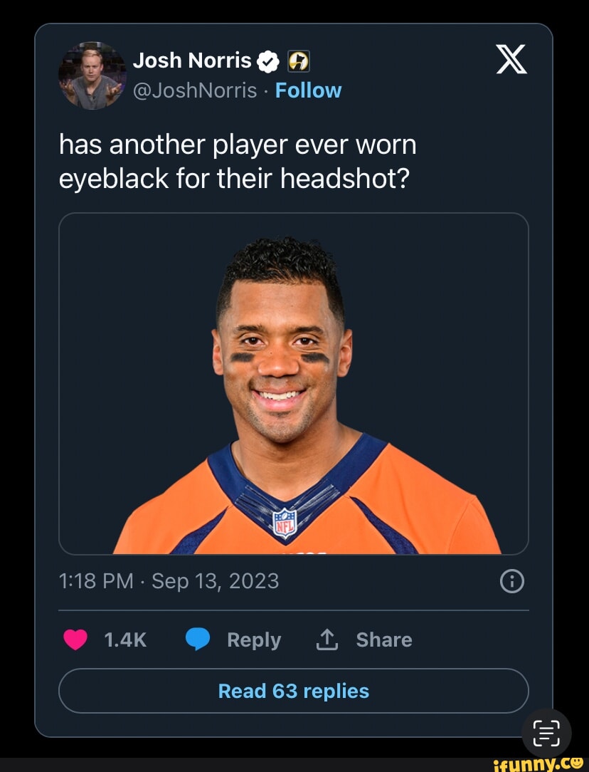 Josh Norris has another player ever worn eyeblack for their headshot ...