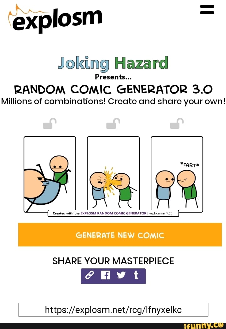 'explosm = Joking Hazard Presents... RANDOM COMIC GENERATOR 3.0 ...