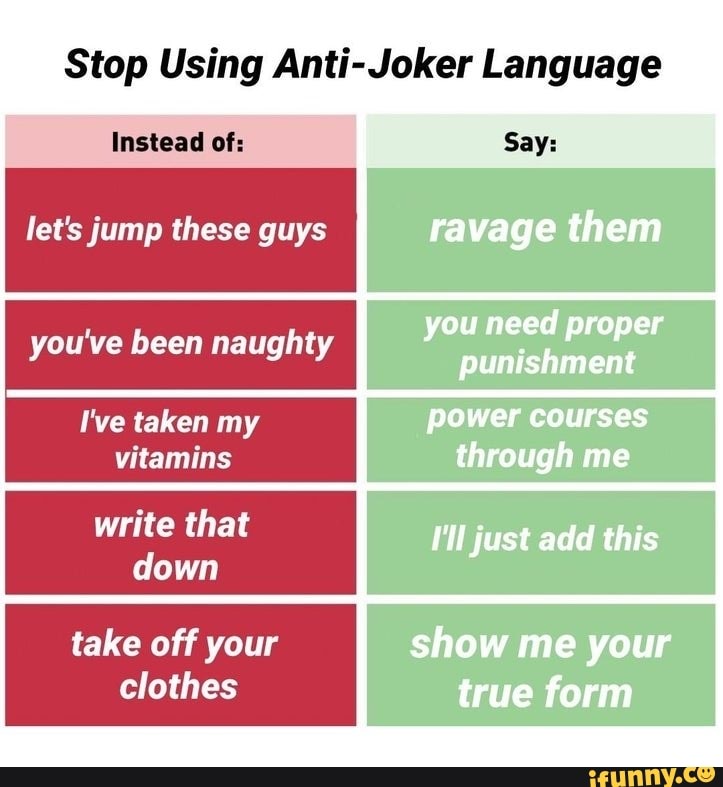 Stop Using Anti Joker Language Inetead Lets Jump These Guys Ravage
