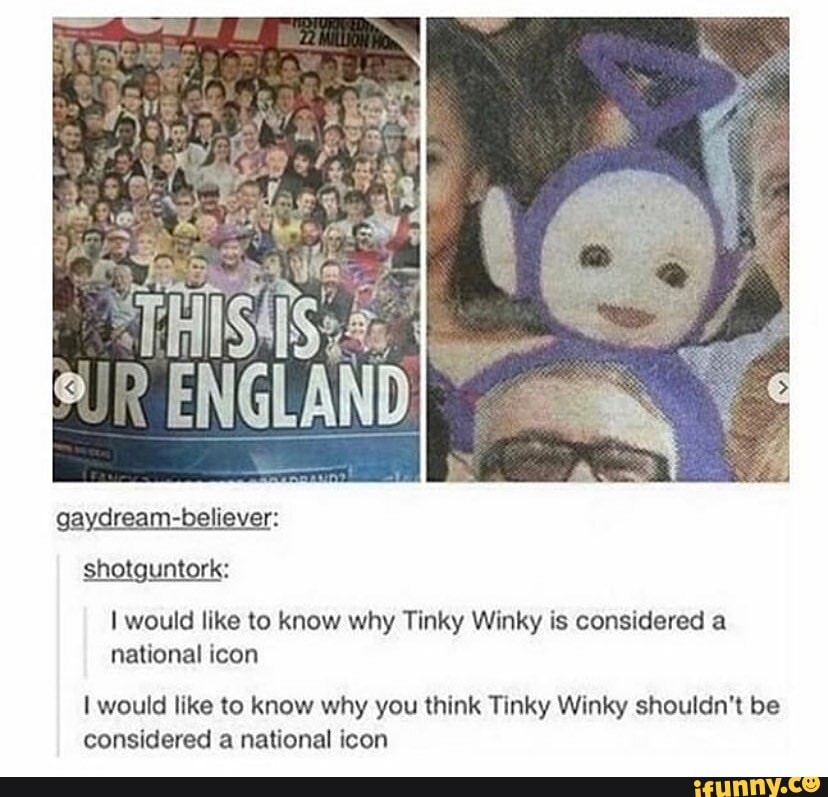 Gaydream-believer: shotguntork: would like to know why Tinky Winky is ...
