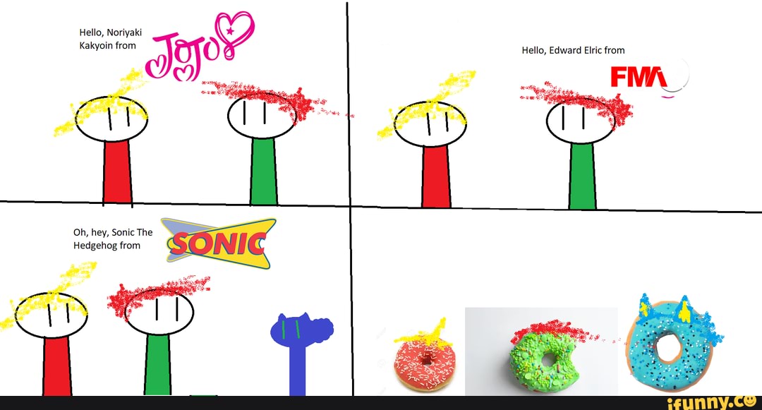 Hello, Noriyaki Kakyoin from Hello, Edward Elric from Oh, hey, Sonic ...