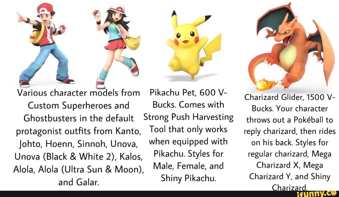 Various character models from Pikachu Pet, 600 V- Custom Superheroes ...