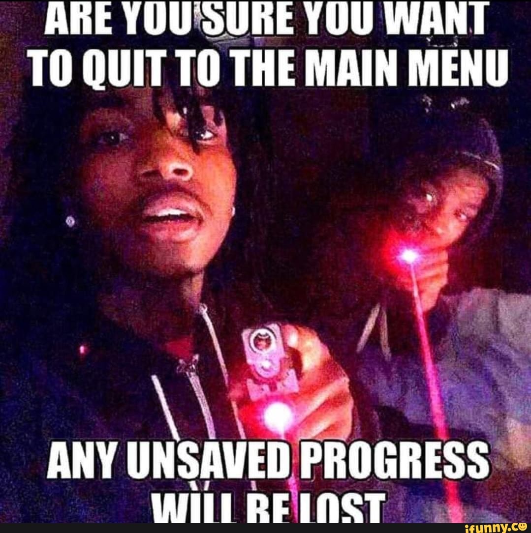 ARE YOU SURE YOU WANT TO QUIT TO THE MAIN MENU ANY UNSAVED PROGRESS WHE ...