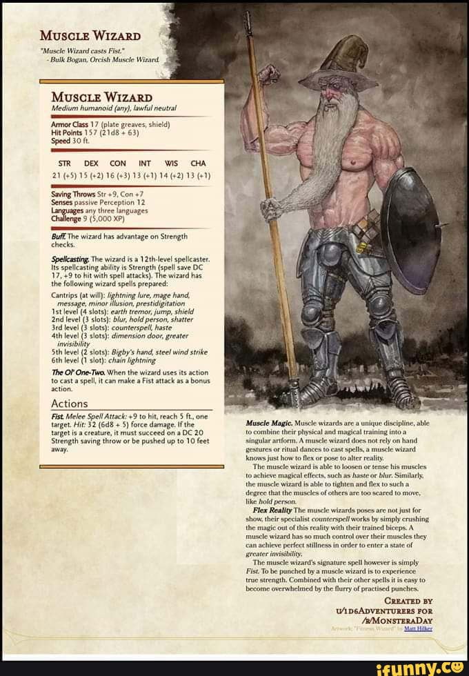 MUSCLE WIzARD "Muscle Wizard casts Fist" Bulk Bogan, Orcish Muscle ...