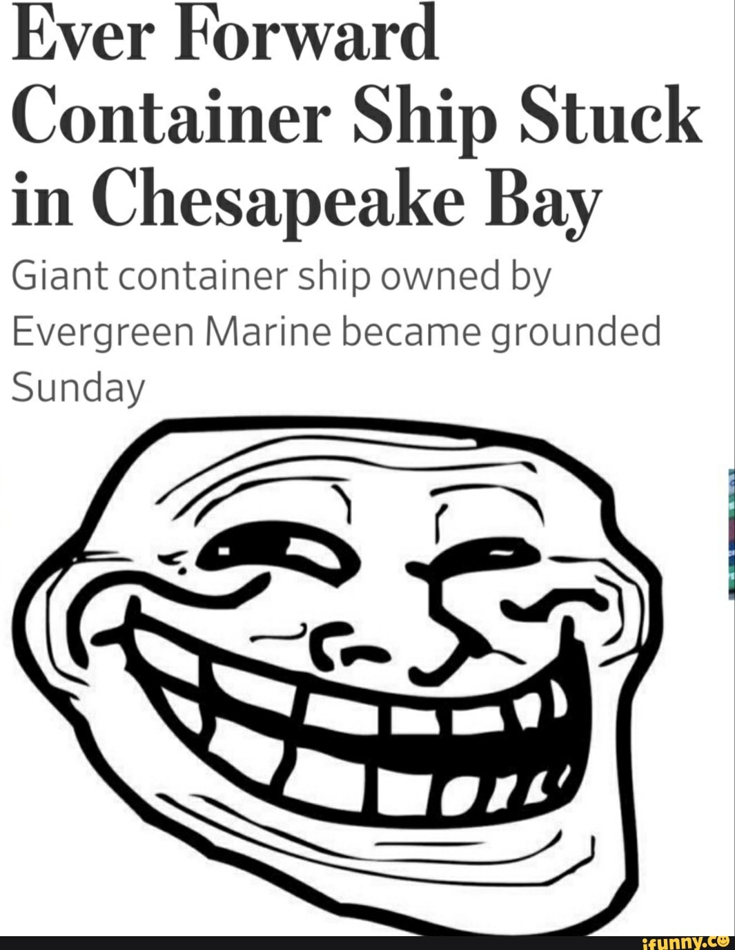 Ever Forward Container Ship Stuck in Chesapeake Bay Giant container ...