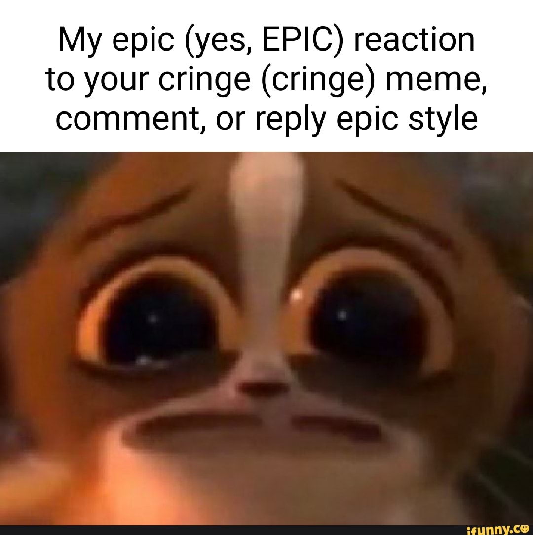 My epic (yes, EPIC) reaction to your cringe (cringe) meme, comment, or ...