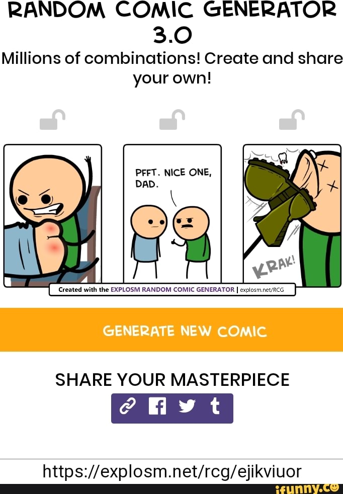 RANDOM COMIC GENERATOR 3.0 Millions of combinations! Create and share ...