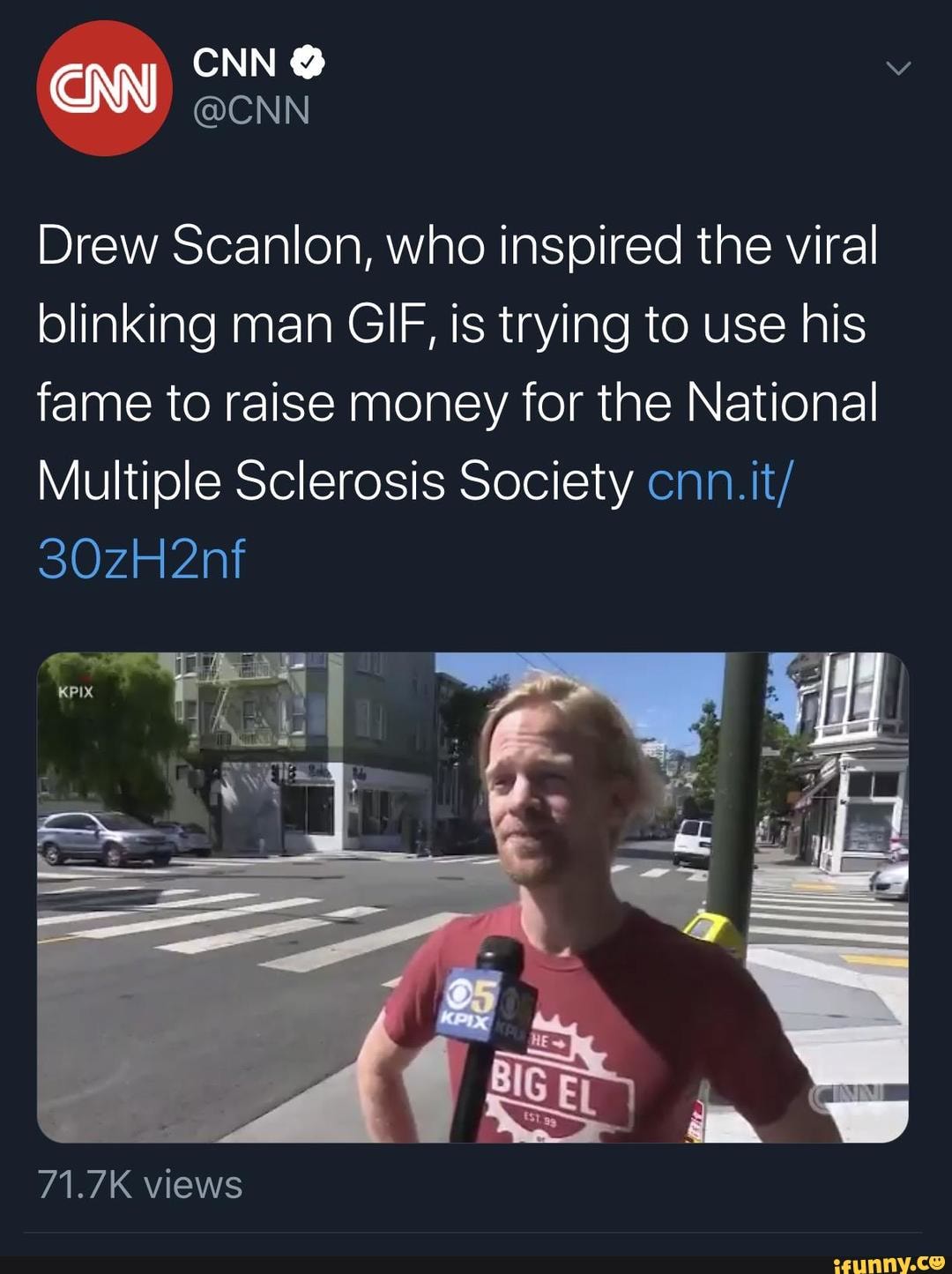 Drew Scanlon, who inspired the viral blinking man GIF, is trying to use ...