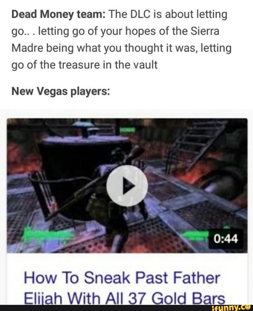 Dead Money team: The DLC is about letting go.. . letting go of your ...