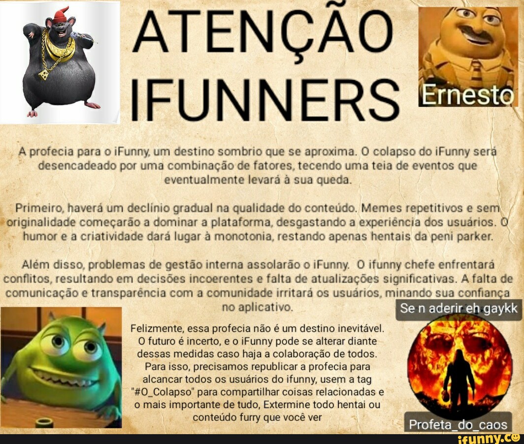 A profecia para o iFunny, um destino sombrio que se aproxima. O colapso ...