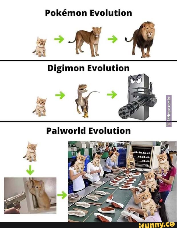 Pokmon Evolution Digimon Evolution Palworld Evolution. - iFunny Brazil