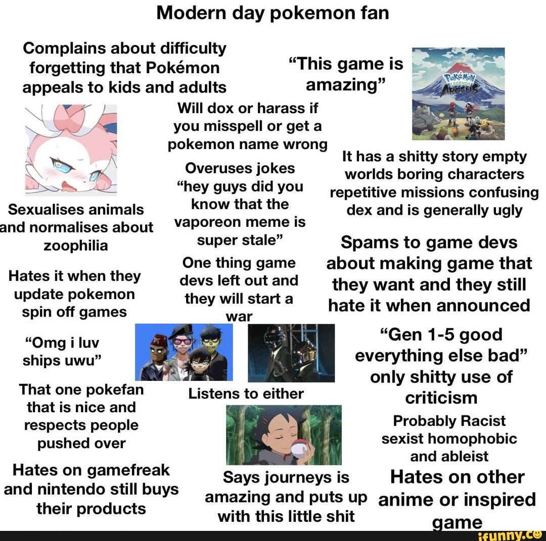 Modern day pokemon fan Complains about difficulty forgetting that ...