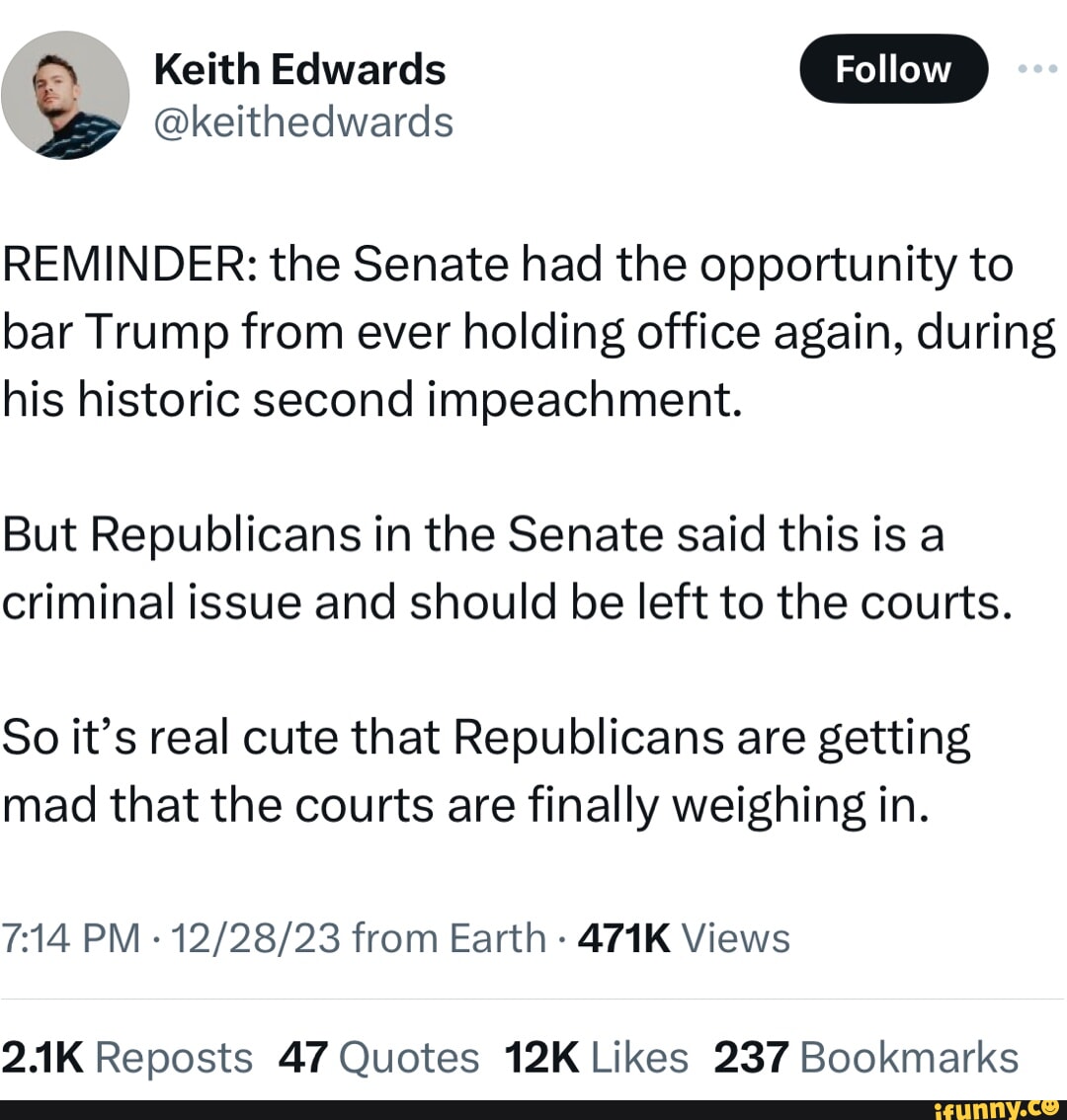 Keith Edwards Follow REMINDER: the Senate had the opportunity to bar ...
