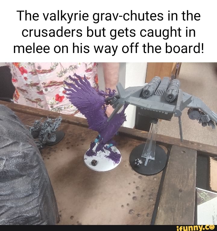 The valkyrie grav-chutes in the crusaders but gets caught in melee on ...