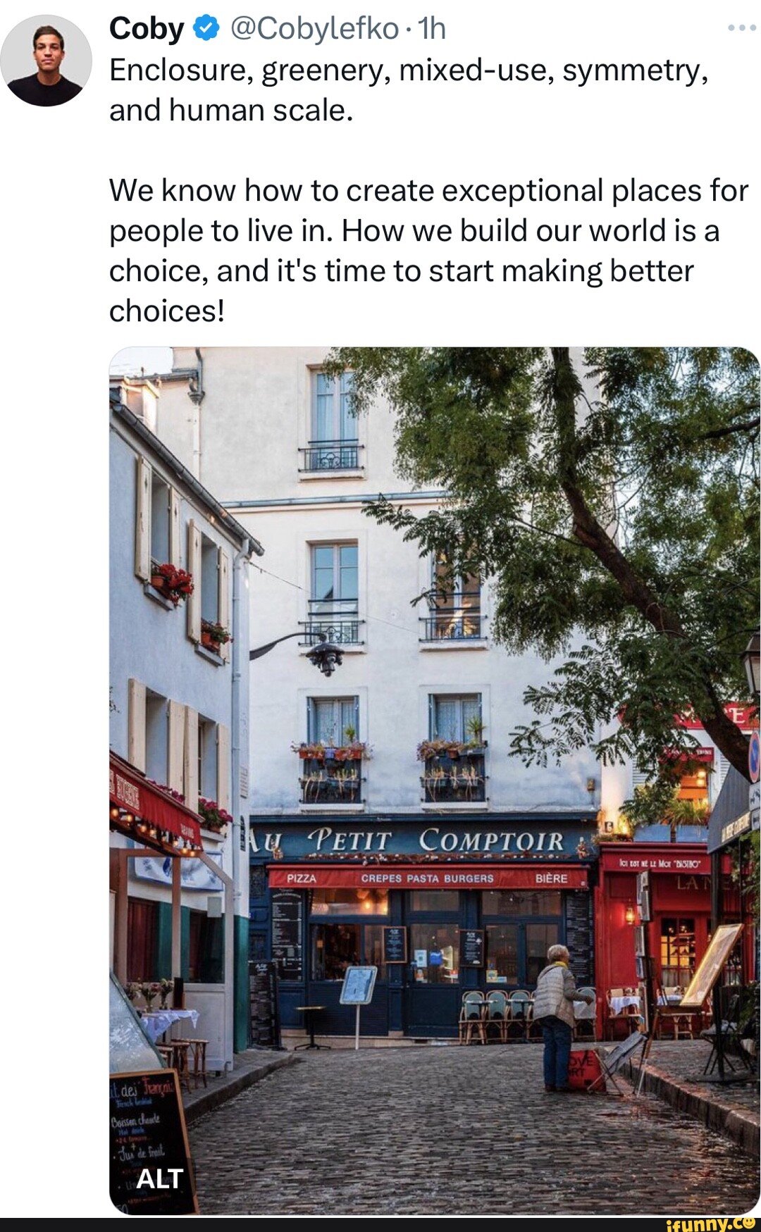 Coby @ @Cobylefko- th Enclosure, greenery, mixed-use, symmetry, and ...