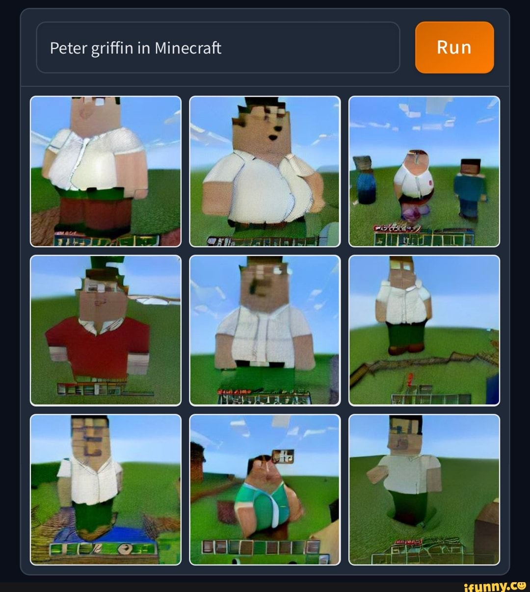 Peter griffin in Minecraft Run - iFunny Brazil