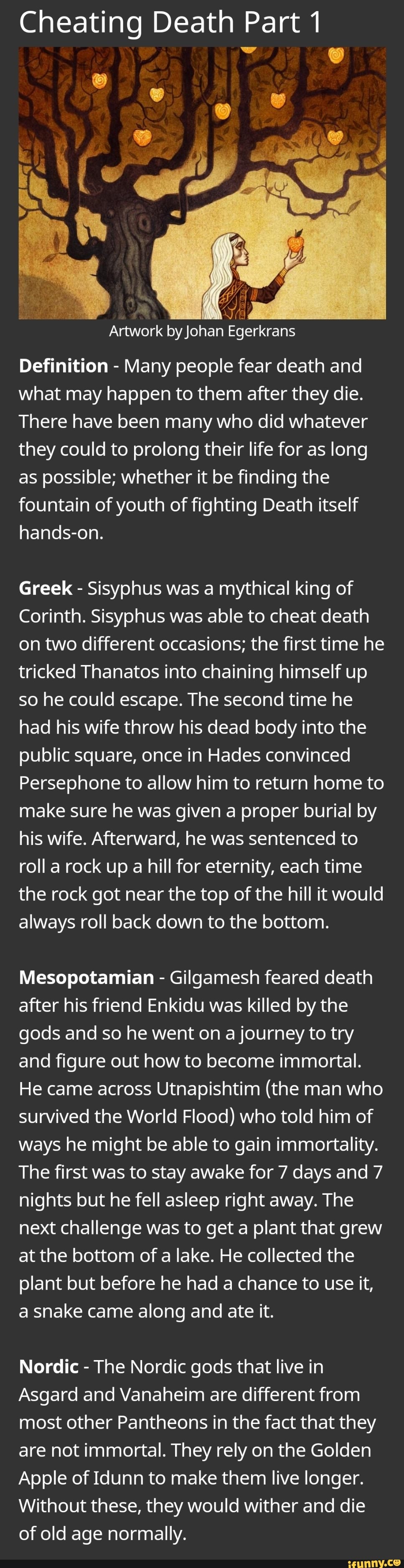 Cheating Death Part 1 Artwork by Johan Egerkrans Definition - Many ...