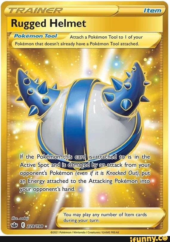 I Rugged Helmet Pokemon Tool Attach Pokemon Tool to I of your Pokemon ...