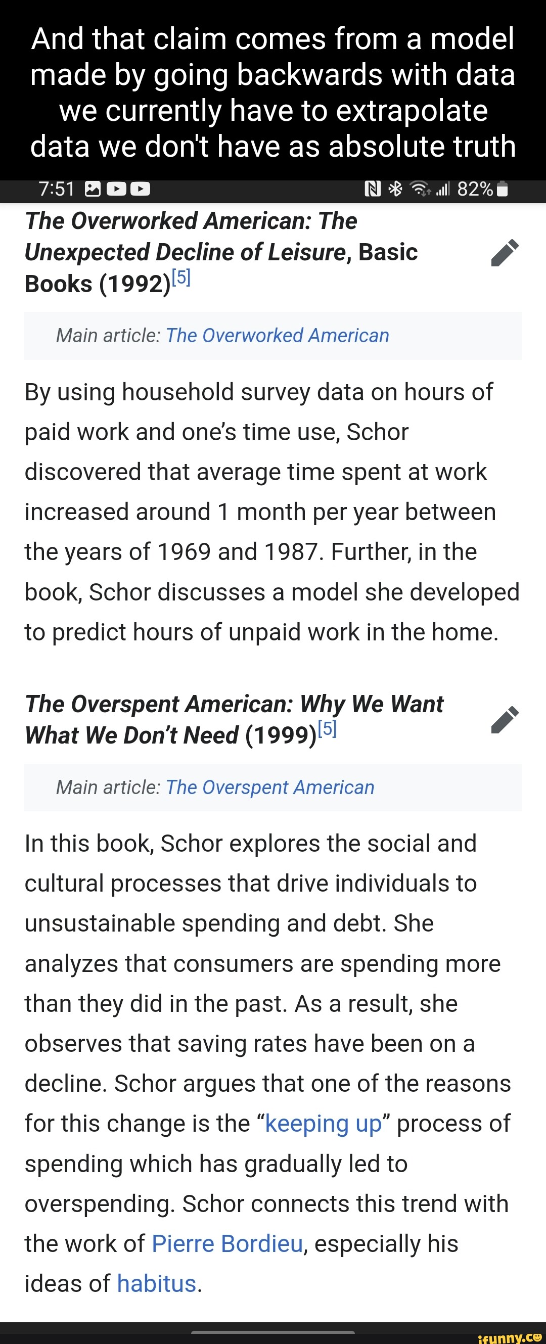 And that claim comes from a model made by going backwards with data we ...